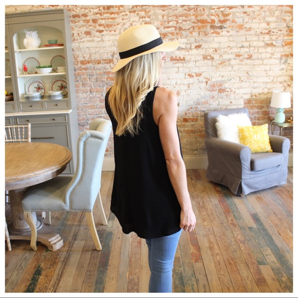 Infinity Raine | Tops | Last Oneblack Lace Detail Sleeveless Tunic ...